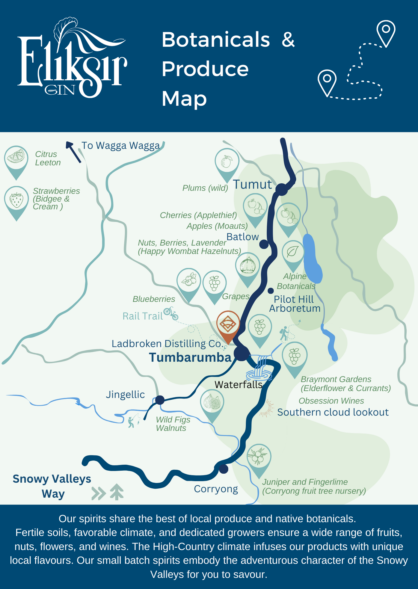 Gin Botanicals Produce Map – Ladbroken Distilling Co.